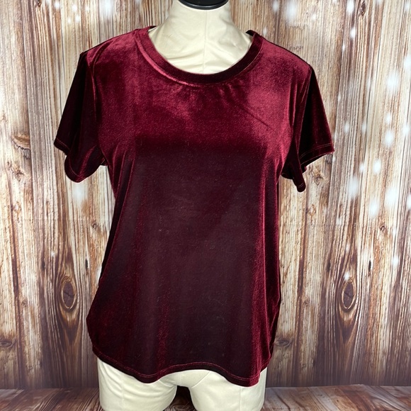 Abercrombie & Fitch | Tops | Af Abercrombie Wine Colored Velvet Top ...